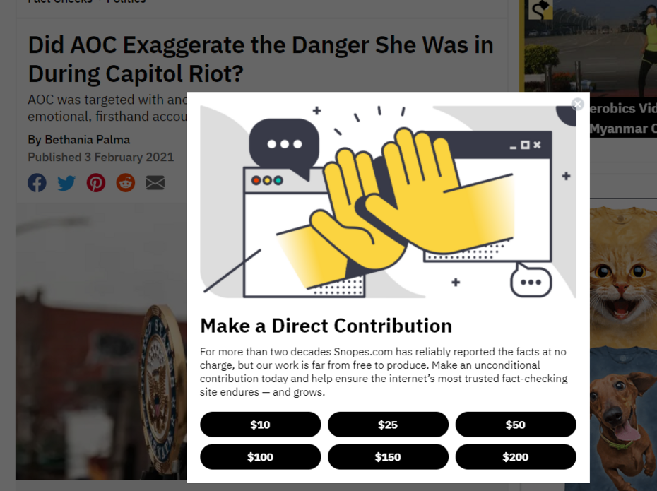 Snopes RAGES at 'Bad-Faith Smears' Factually Noting AOC Wasn't In The ...
