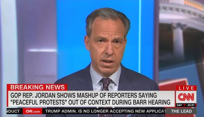 CNN’s Tapper Throws Sophomoric Fit, Implies Rep. Jordan Is Dishonorable ...