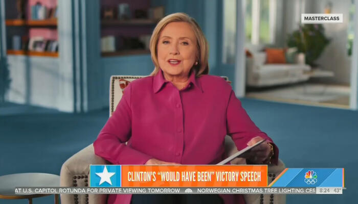 NBC Hails Hillary’s BIZARRE Reading of Fantasy 2016 Victory Speech ...