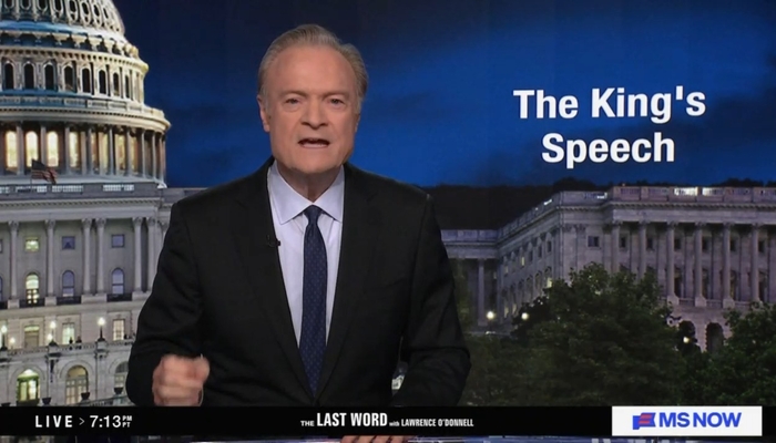 Lawrence O’Donnell Compares Trump to King George III After Charles’s Speech