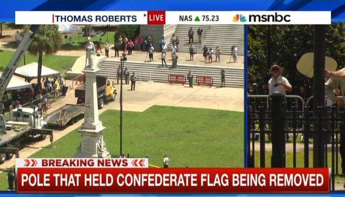 MSNBC Provides Extensive Live Coverage of Flag Pole Removal | Newsbusters