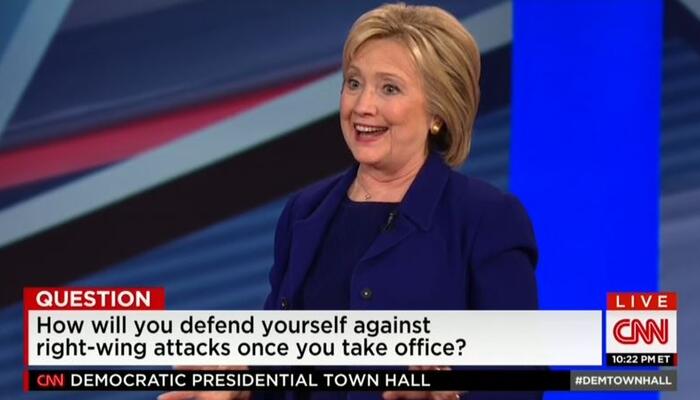 Town Hall Attendee, Cooper Ask Hillary About How to ‘Defend’ Herself ...