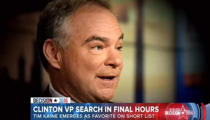 NBC Worries Hillary’s Top VP Choice is ‘Too Centrist’ | Newsbusters