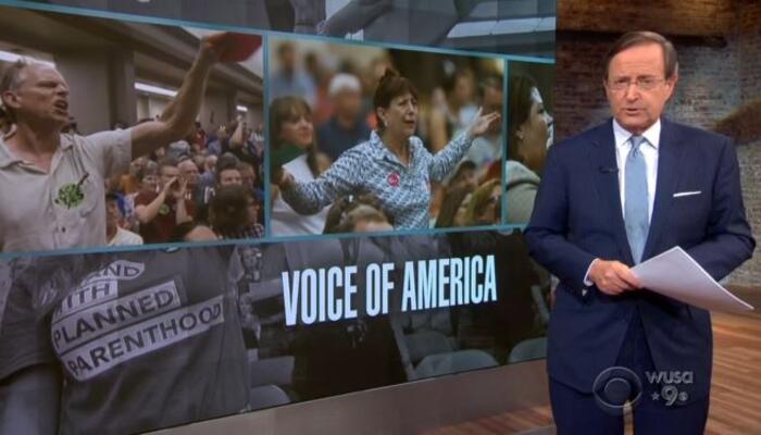 CBS Hails Liberal Town Hall Protesters as the ‘Voice of America’; Only ...