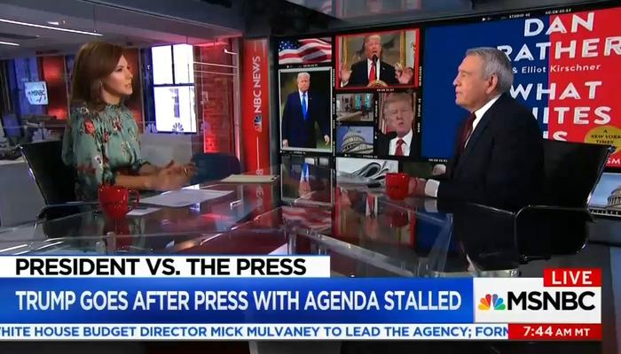 MSNBC’s Stephanie Ruhle Turns to Dan Rather to Attack Trump’s ‘Fake News Trophy’ Tweet | Newsbusters