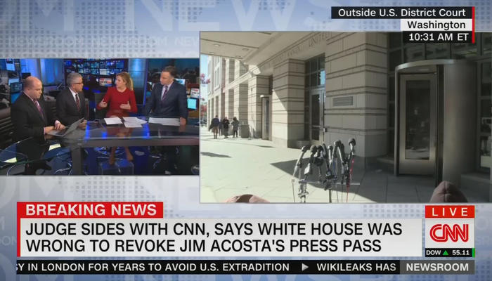Ebullient CNN Reacts to Its ‘Victory’ Acosta Getting WH Press Pass Back ...