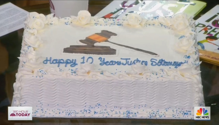 NBC Celebrates Sotomayor’s 10 Years on Supreme Court With Cake ...