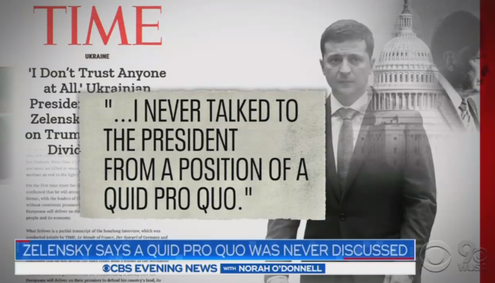NBC Spikes, ABC/CBS Downplay Ukraine President Saying No Quid Pro Quo ...