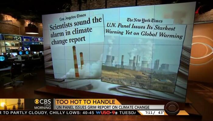 CBS Continues Network Promotion of U.N. Climate Change Report | Newsbusters