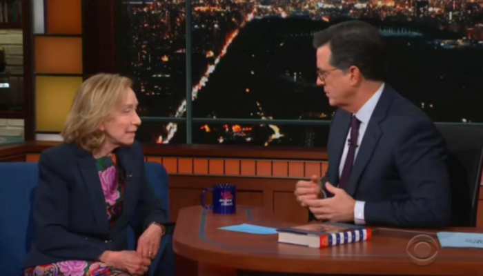 Colbert Asks Goodwin Which Ex-President She’d Want to 'Take on' Trump ...