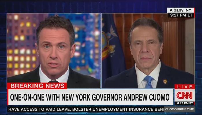 Journalism on CNN: DEMOCRAT Chris Cuomo Talks to DEMOCRAT Andrew Cuomo ...