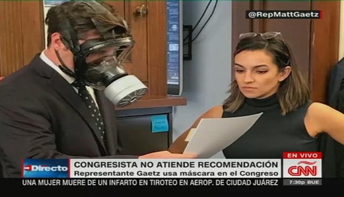 CNN En Espanõl: Gaetz’s Use of Gas Mask On House Floor Was A 'Clown ...