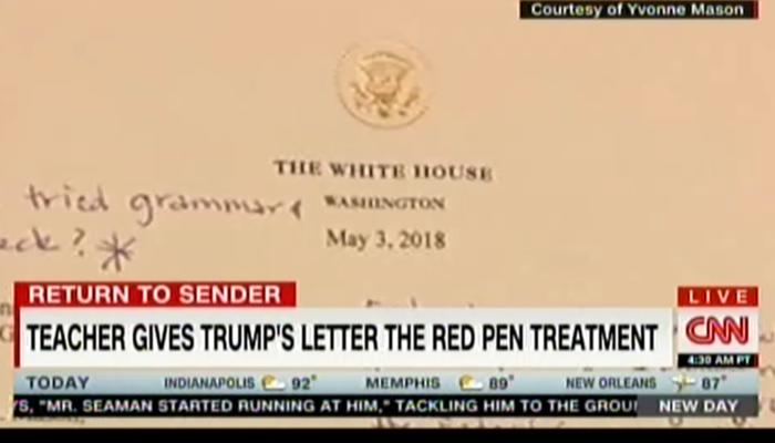 CNN Gratuitously Highlights Trump Letter Graded by Teacher | Newsbusters