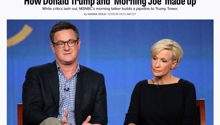Politico Touts CNN's Whining: Morning Joe as the Trump 'Transition ...