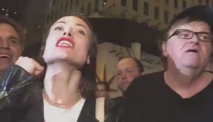 Michael Moore’s Screaming Celeb Trump Protest: ‘We Have Power ...